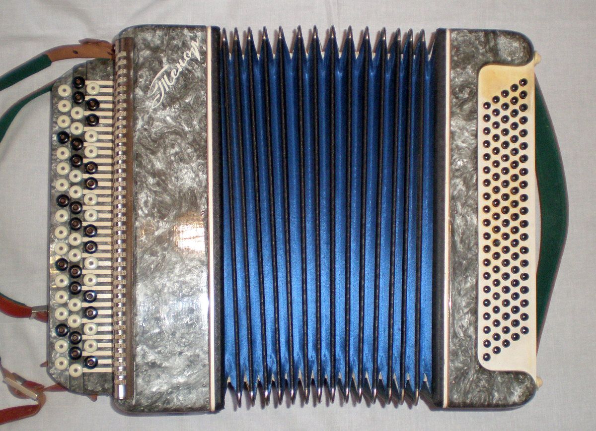 Vintage Russian Soviet Accordion Bayan Button Bass Accordian Ussr Tenor
